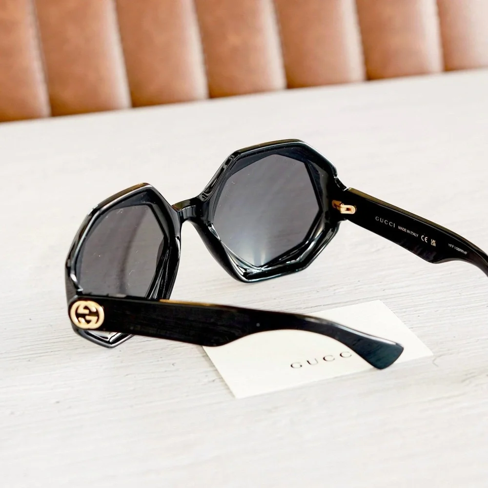 Gucci | Accessories | Gucci Black Octagonal Oversized Sunglasses | Poshmark